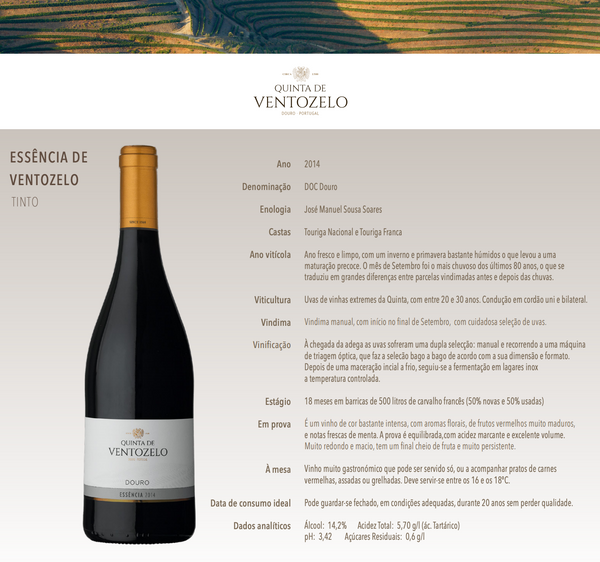 Vinho Tinto Essência de Ventozelo - CREATIVE GOURMET